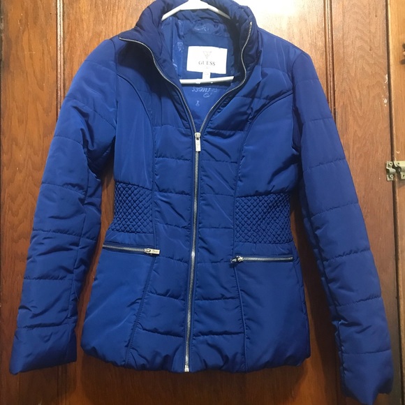 Guess | Jackets & Coats | Blue Puffer Jacket | Poshmark